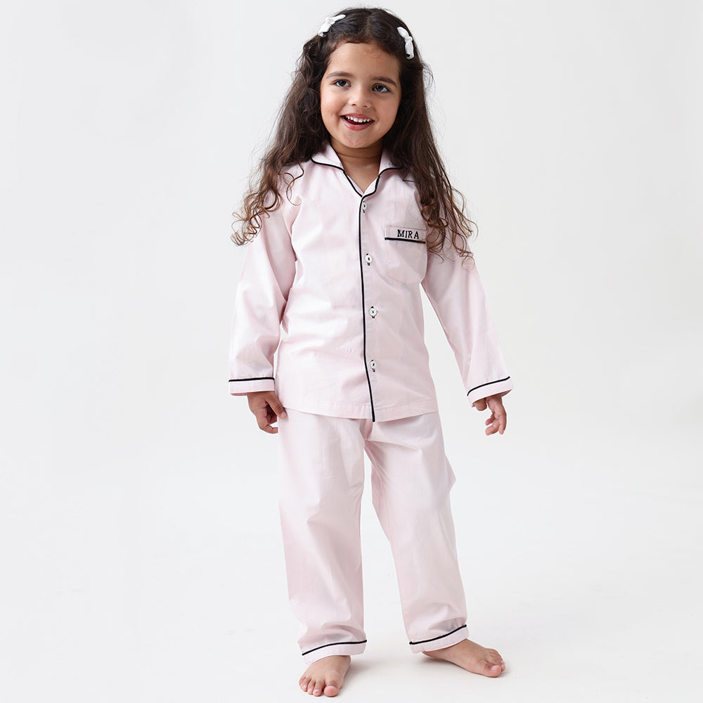 Classy Pink Pajama Set For Kids | Little West Street