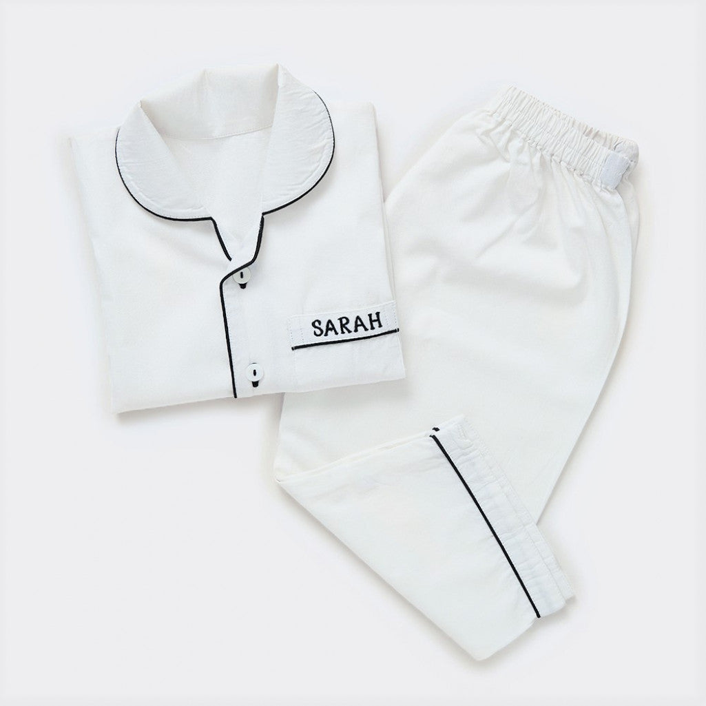 Classic White Pajama Set For Kids | Little West Street